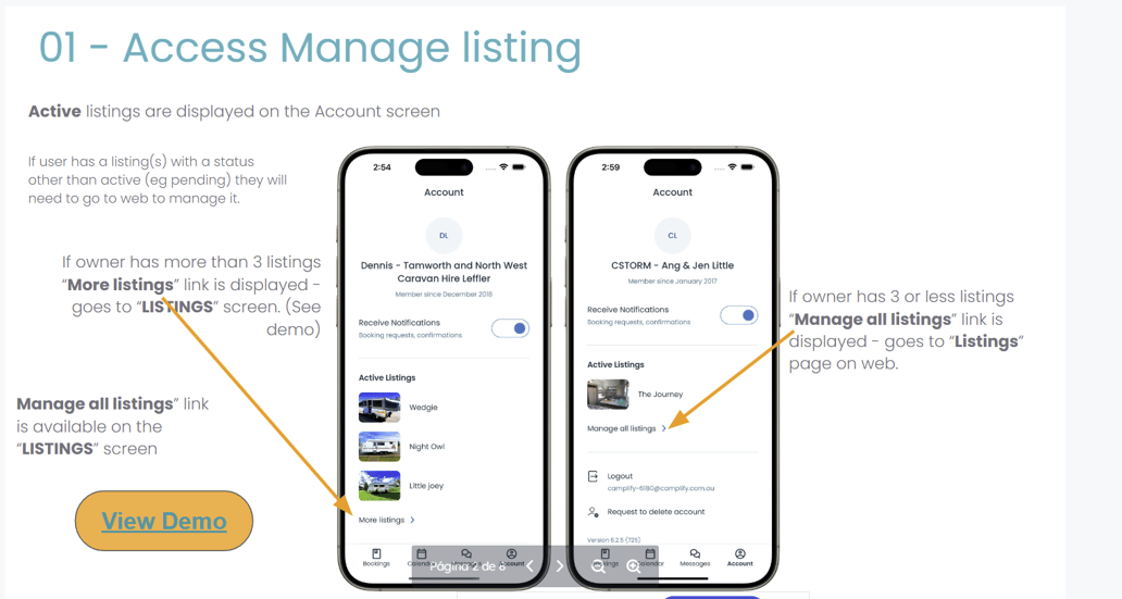 How to use the Camplify App & Owner Checklists